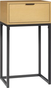 HOMCOM Moderní odkládací stůl se zásuvkou a ocelovými nohami do předsíně, obývacího pokoje nebo ložnice 40x30x76 cm Přírodní | Aosom