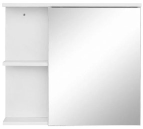 Bílá závěsná/se zrcadlem koupelnová skříňka 60x53 cm Mirza - Støraa