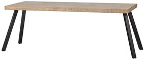Jídelní stůl tablo 180 x 90 cm nohy do tvaru v mangový herringbone MUZZA