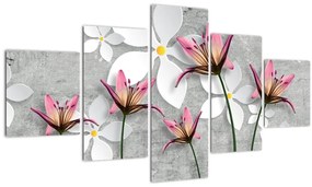 Obraz květinové abstrakce (125x70 cm)