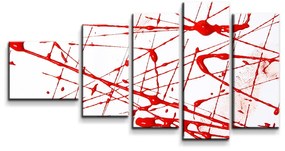 Sablio Obraz - 5-dílný Krvavé cákance - 100x60 cm