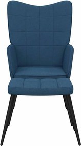 Relaxační židle se stoličkou modrá textil 327956