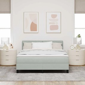 Postel s boxspringem s matrací Světle šedá 140 x 200 cm samet 3339110