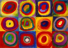 ENJOY Puzzle Vassily Kandinsky: Studie barev - Čtverce s kruhy / 1000
