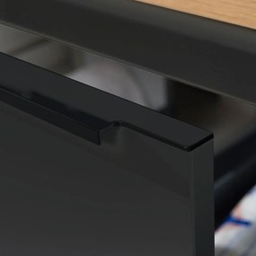 Mereo Mereo, Mailo, koupelnová skříňka s keramickým umyvadlem 81 cm, bílá, dub, antracit, CN571B