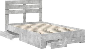 Rám postele s čelo Betonově šedá 120 x 190 cm Kompozitní dřevo 3411670