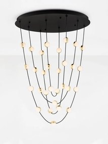 Matně černé hliníkové LED stmívatelné závěsné svítidlo se stínidlem z akrylového skla ø 84 cm Alcinoe – Nova Luce