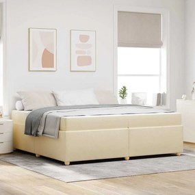 Rám postele s matrací Krémová 200 x 200 cm textil 3399382