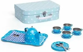 Bigjigs Toys Modrý puntíkovaný čajový set / od 3 let
