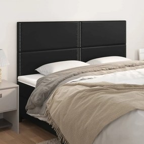 Čelo postele černé 200 x 5 x 118/128 cm umělá kůže 3116300