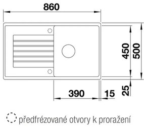 Blanco Zia 5 S Compact Granitový dřez s odkapem oboustranné provedení, 86x50cm, bílá 520515