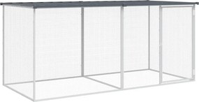 Klec pro kuřata se střechou antracitová 203 x 98 x 90 cm pozinkovaná ocel 3189049