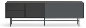 Černo-antracitový TV stolek 180x56 cm Nube – Teulat