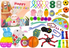 LEAN Toys Sada velikonočních hraček Fidget Toys Pop It Squishy na odbourání stresu, 42 dílů