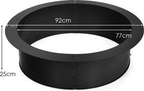 Costway Venkovní topeniště Bezdýmný kruh topeniště Ø 91,5 cm Robustní kruhová