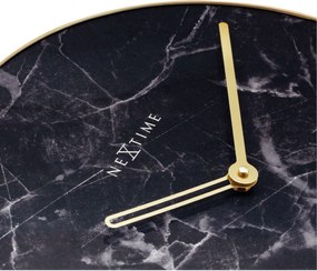 Nástěnné hodiny Marble se zlatým rámem černé