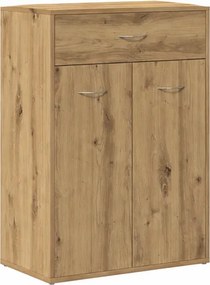 skříňka na boty, botník, 1 zásuvka, 2 dvířka, dřevo, 85x61x36 cm, dub artisan, Dekorino BB20260067