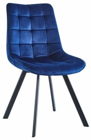 Intesi Sametová židle Moly modrá černá