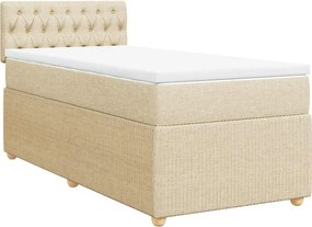 Box spring postel s matrací krémová 90x200 cm textil 3289651