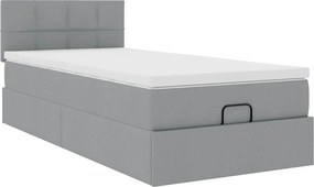 Osmanský rám postele s matrací světle šedá 80x200cm textil 3311414