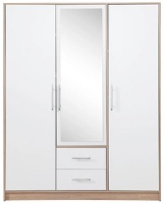 SMART sb | šatní skříň SRL2 + zrcadlo | 150 cm | sonoma/bílá