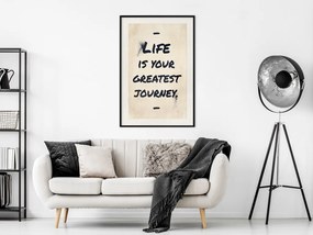 Plakát Život je tvá největší cesta - anglický text na béžovém pozadí