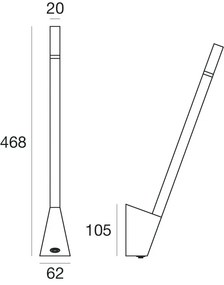 Linea Light 7235 Snake_W3, černá flexibilní LEDka k posteli s vypínačem, 2W LED 3000K, délka 47cm