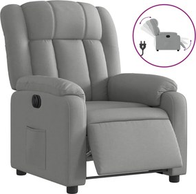 Elektrické polohovací křeslo světle šedé textil 3205292