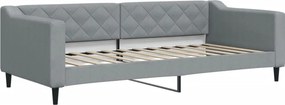 Válenda s přistýlkou světle šedá 90 x 200 cm textil 3197426