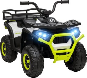 AIYAPLAY Elektrický čtyřkolový vůz pro děti od 3 let se světly a MP3 - 12V, rychlost 3-6 km/h, zátěž 30 kg, zelená | Aosom