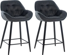 Sada 2 barových židlí Gibson látka – tmavě šedá
