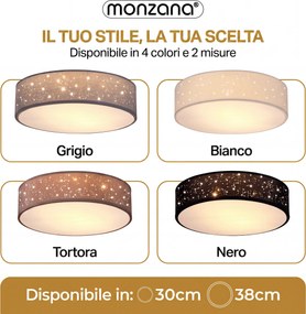 Monzana Stropní svítidlo bílý textil Ø30cm hvězdná obloha