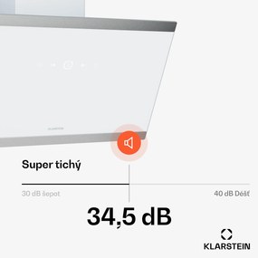 Klarstein FlashLine digestoř, A++, 524 m³/h, 3 úrovně, dotyková, tichá, LED, odsávání/recirkulace, 100 W