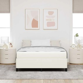 Rám postele s matrací Krémová 160 x 200 cm textil 3399132
