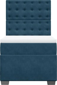 Box spring postel s matrací modrá 80 x 200 cm samet 3293078