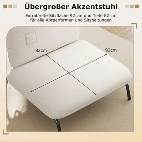 Costway Nadrozměrné křeslo Accent s extra širokým a hlubokým sedákem