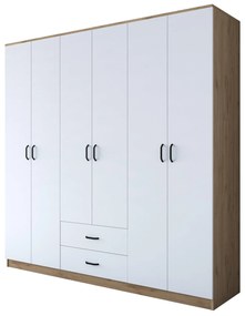 Šatní skříní Bastet 111 (ořech + bílá)