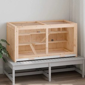 Klec pro křečky 104 x 52 x 54 cm masivní jedlové dřevo 172380