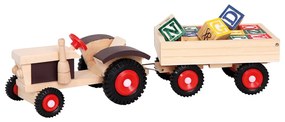Bino Traktor s gumovými koly a  vlečkou