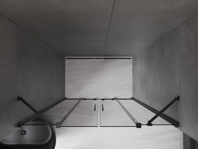 Mexen Velar Duo, posuvné sprchové dveře do otvoru 150 cm, 8mm šedé sklo, černá matná, 871-150-000-42-70