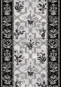 Běhoun vlněný Agnella Isfahan Olandia Černý šedý Šíře: 100 cm