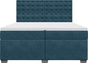 Box spring postel s matrací modrá 200 x 200 cm samet 3293318