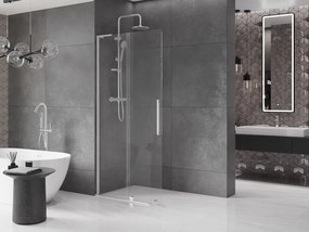Mexen Velar L, posuvná sprchová zástěna Walk-in 90 x 200 cm, 8mm čiré sklo, chromová, 871-090-003-03-01