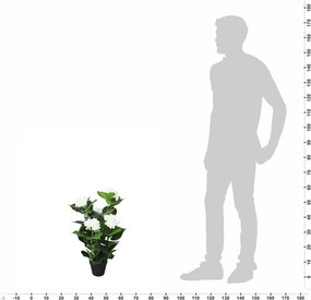 Umělá rostlina hortenzie s květináčem 60 cm bílá 244441