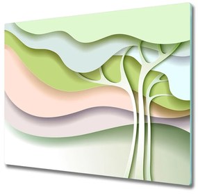Skleněná krájecí deska Abstrakce stromů