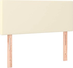 Box spring postel s matrací a LED krémová 100x200 cm umělá kůže 3134089