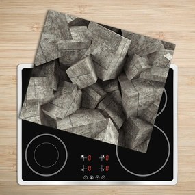 Skleněné deska do kuchyně Betonové kostky 60x52 cm
