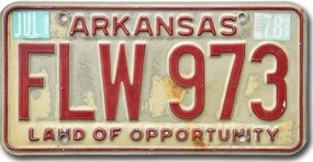 Americká SPZ Arkansas 1978 Opportunity FLW 973