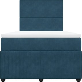 Box spring postel s matrací modrá 120 x 190 cm samet 3294584