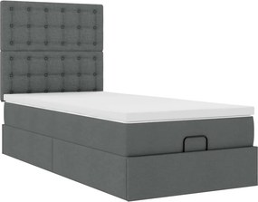 Osmanský rám postele s matrací tmavě šedá 100x200cm textil 3314149